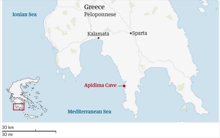 The ‘Apidima 1’ skull fragment from Mani, Greece; the oldest (over ...